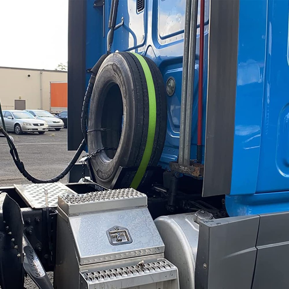 Adjustable Semi Truck Tire Rack Spare Tire Carrier Tire Mount Holder w ...