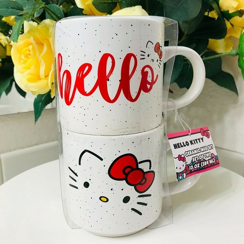 Sanrio HELLO KITTY Valentines Stacking Coffee Latte Mug Set Japanese ...