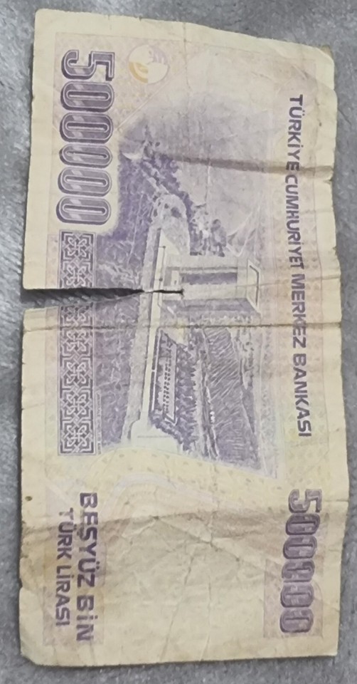 Republic Of Turkey Rare Central Bank Note, 1970 500000 Turkish Lira ...