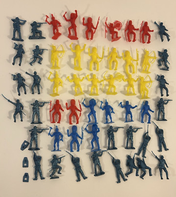 Vintage MPC Plastic Toy Soldiers & Indians Lot of 52 (Read) | eBay
