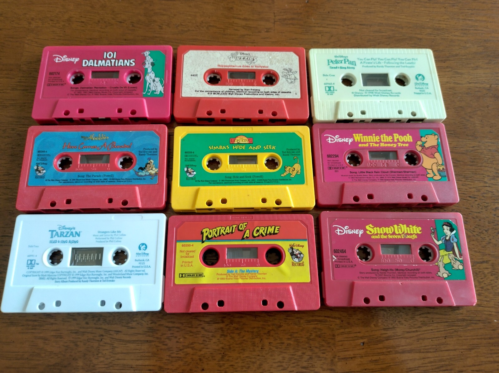 Walt Disney Read-along Storyteller Vintage Lot of 9 Tapes Only (Tested ...