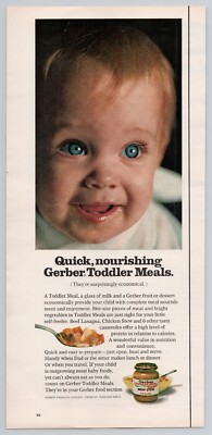 Gerber Toddler Meals Quick Nourishing VINTAGE PRINT AD LM70 | eBay