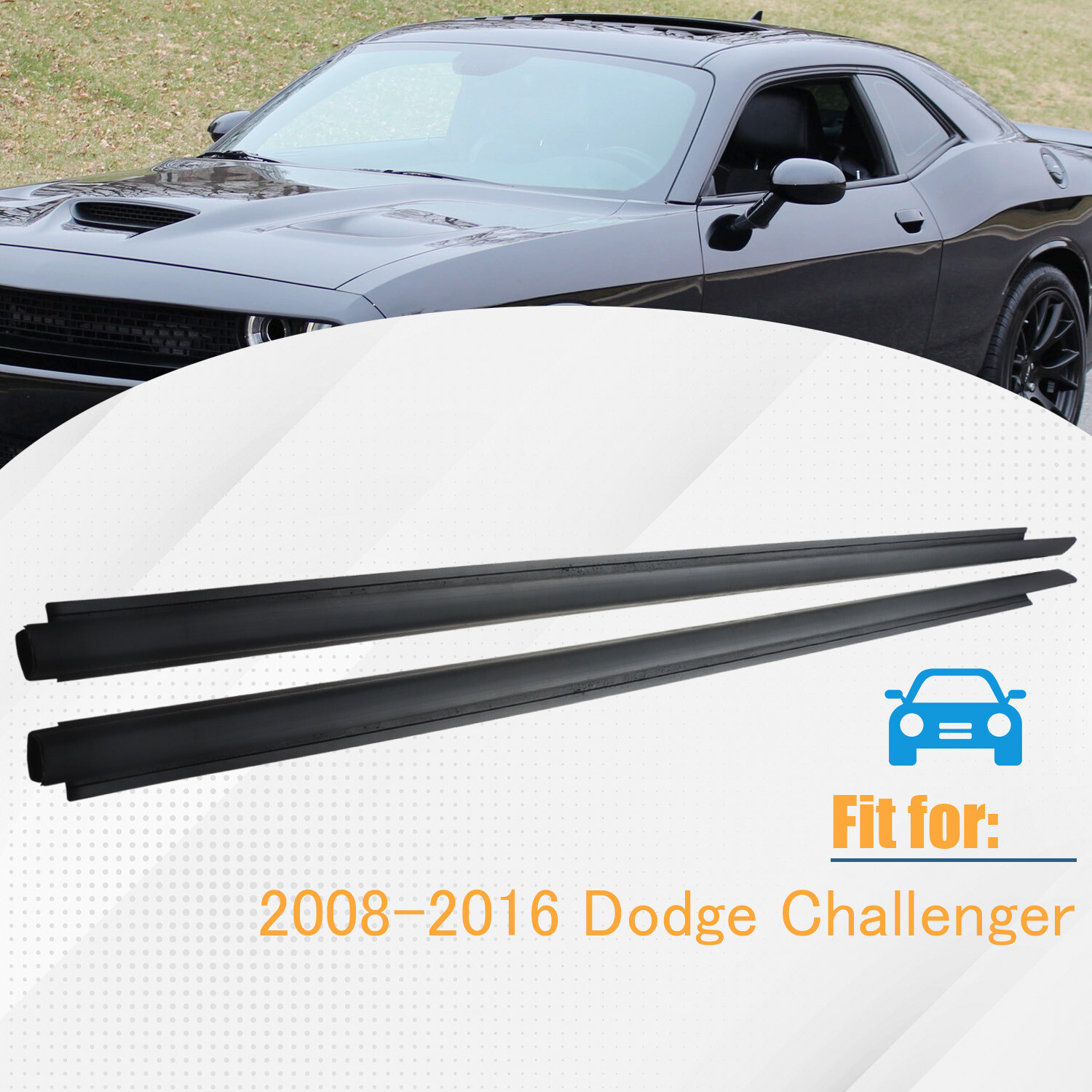 Front Right & Left Door Window Belt Weather Strip for 08-16 Dodge ...