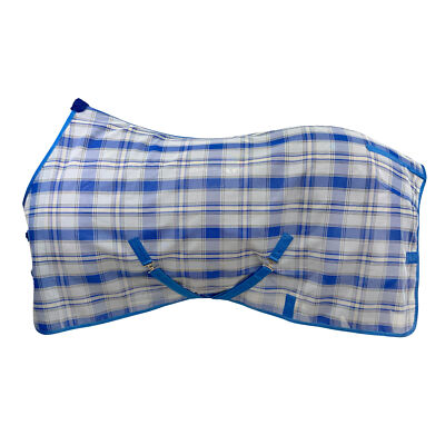 Showman 1000D Royal Blue Plaid Mesh Fly Sheet | eBay