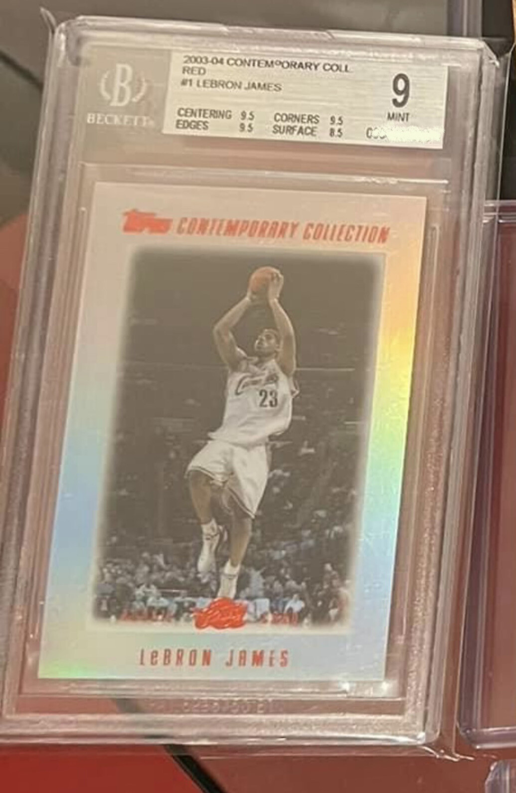 Lebron James Rookie Topps Contemporary Collection Red /225 BGS 9 RC #1 ...