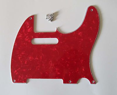 Vintage Tele/Telecaster Style 5 Holes Guitar Pickguard Red Pearl 3 Ply ...