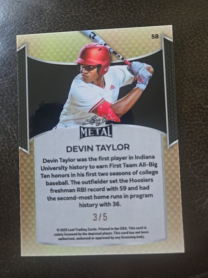 Devin Taylor #3/5 2025 Leaf Metal | eBay