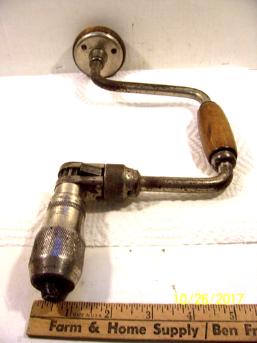 Vintage "DUNLAP - 10" Ratcheting Auger Bit Brace Drill - Made in U.S.A ...