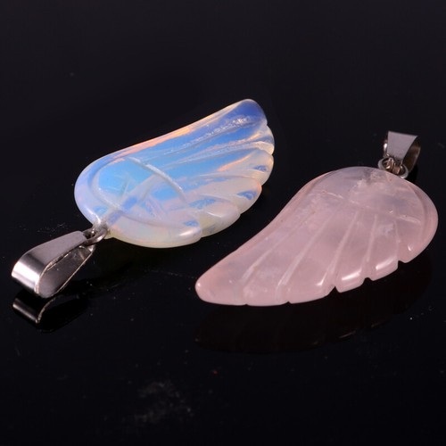 10PS Nautal Crystal Angel Wing Stone Pendant Healing Stone Chakra Reiki ...