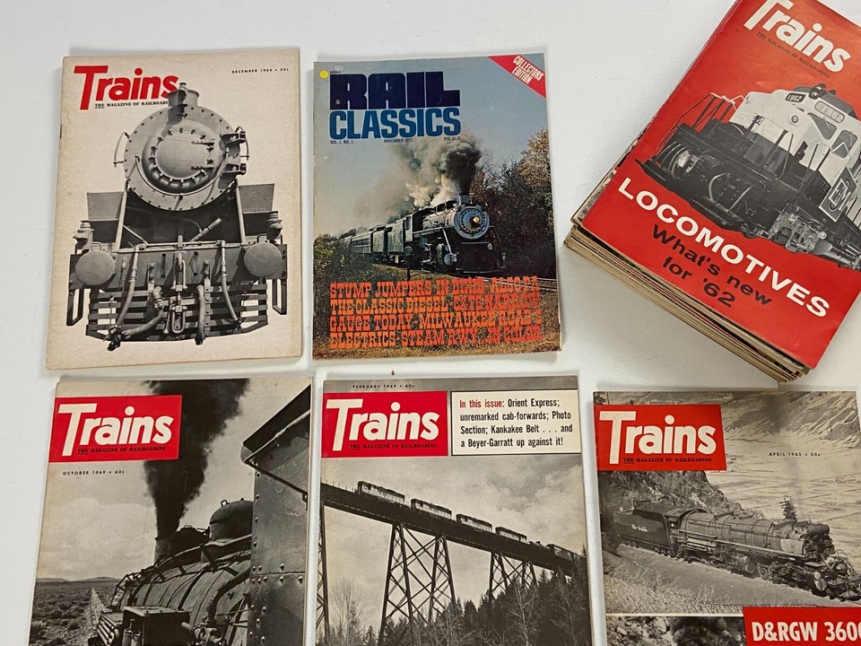 TRAINS Magazine 27pc Lot Vintage Railroad 1962 1963 1964 1965 1968 1969 ...