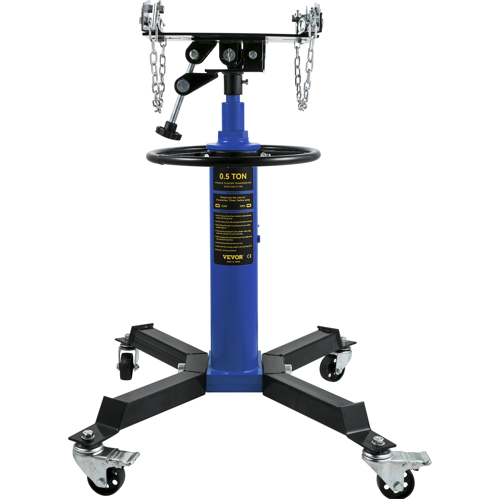 1100 LBS 2 Stage Hydraulic Transmission Jack w/360°Swivel Wheel Lift ...
