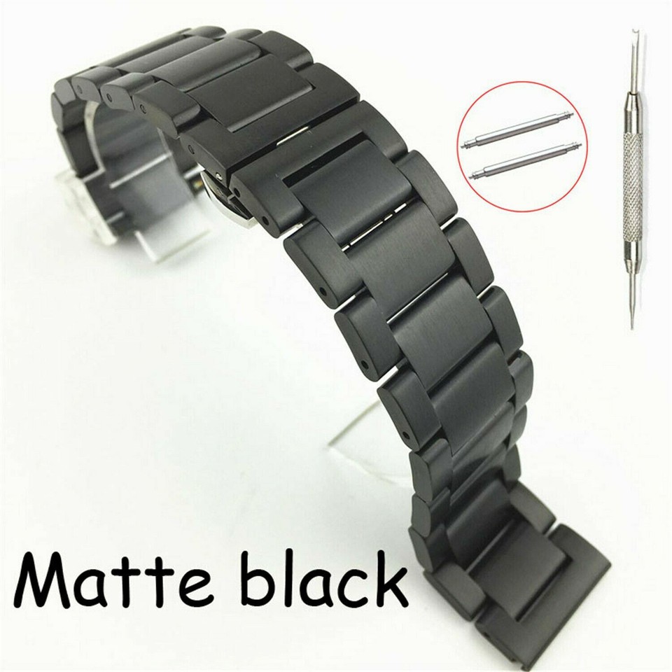 16 18 20 21 22mm 23 24 26mm Glossy Matte Stainless Steel Watch Band ...
