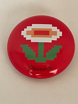 Nintendo Super Mario Bros. Fire Flower 1.375" (3.5 cm) Pinback Button ...