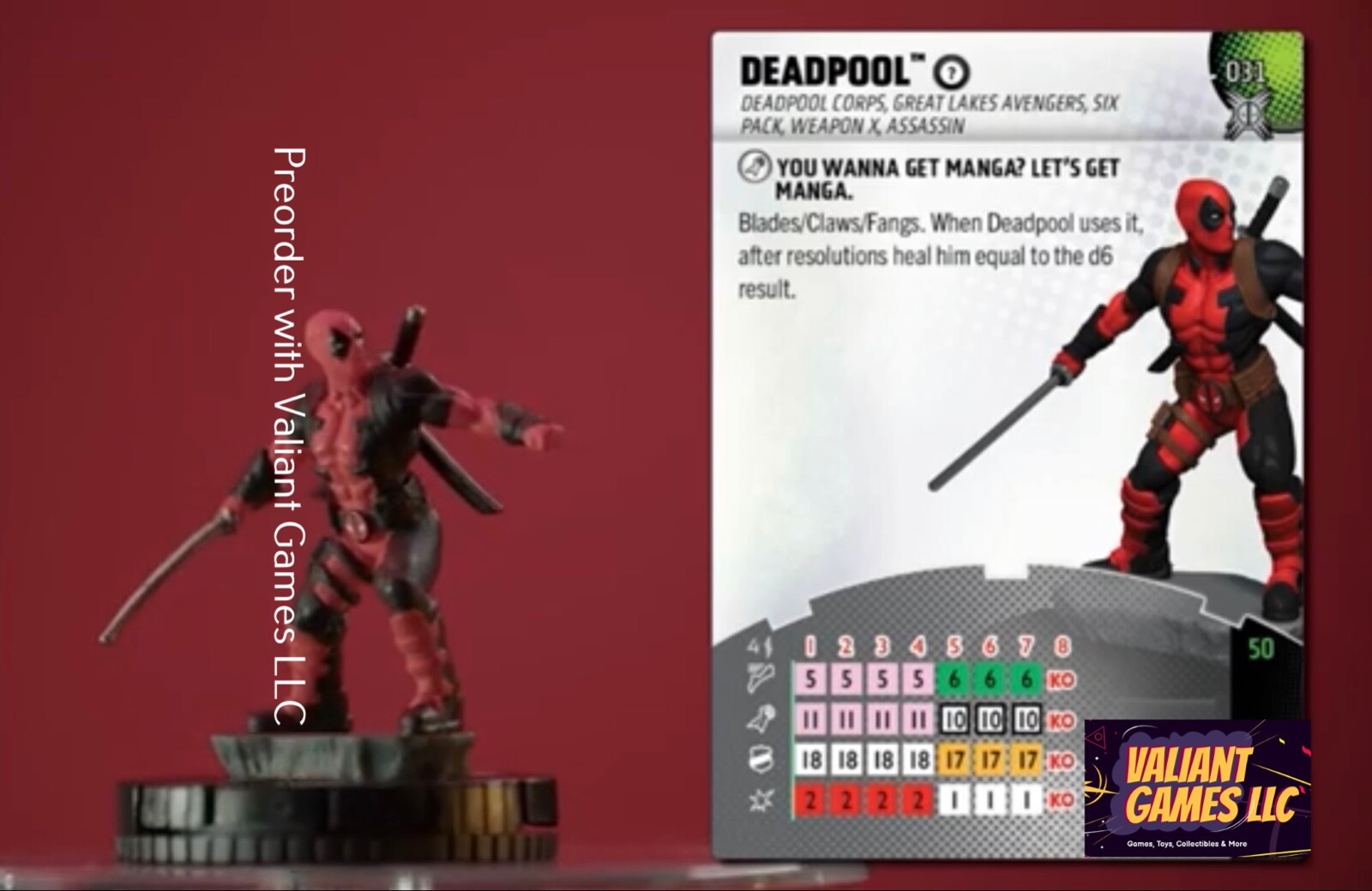 Marvel Heroclix Deadpool #031 w/ Card Deadpool Weapon X Set Pre-Order ...
