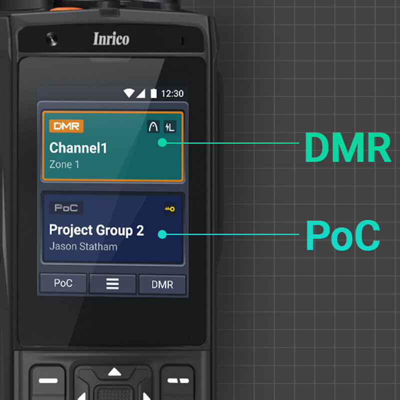 Global Inrico IRC380 4G Android DMR UHF VHF Radio Rugged Phone Walkie ...
