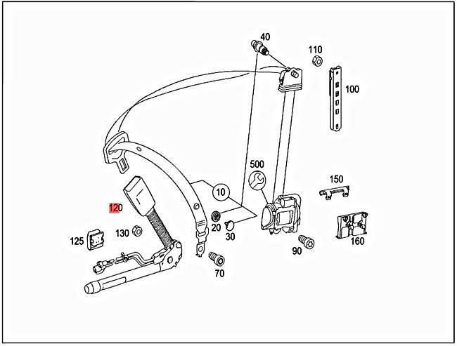 2007 Mercedes-Benz E350 Front Left Seat Belt Buckle OEM 2118601969 for ...