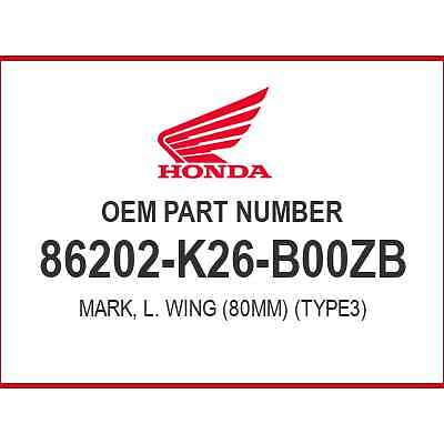 Honda MARK (80MM) (TYPE3) 86202-K26-B00ZB OEM NEW | eBay