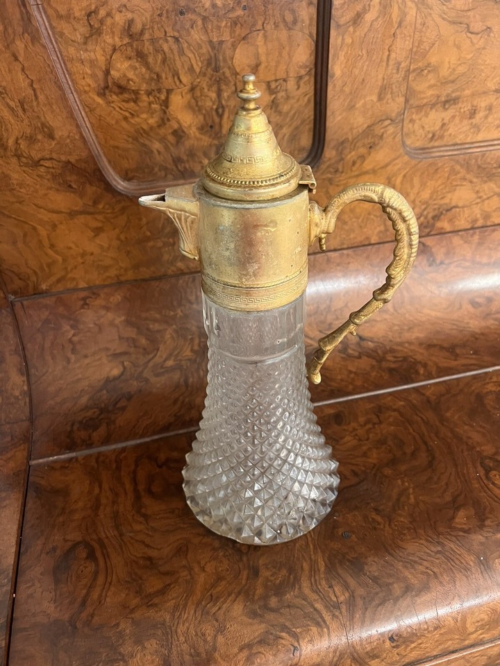 Debbie Reynolds Estate: pressed glass pitcher with silver plated Lidded ...