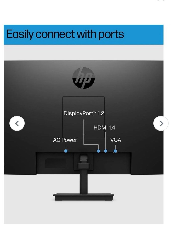 HP P27H G4 27" IPS FHD 60Hz Monitor 5ms Height/Tilt, VGA, HDMI ...