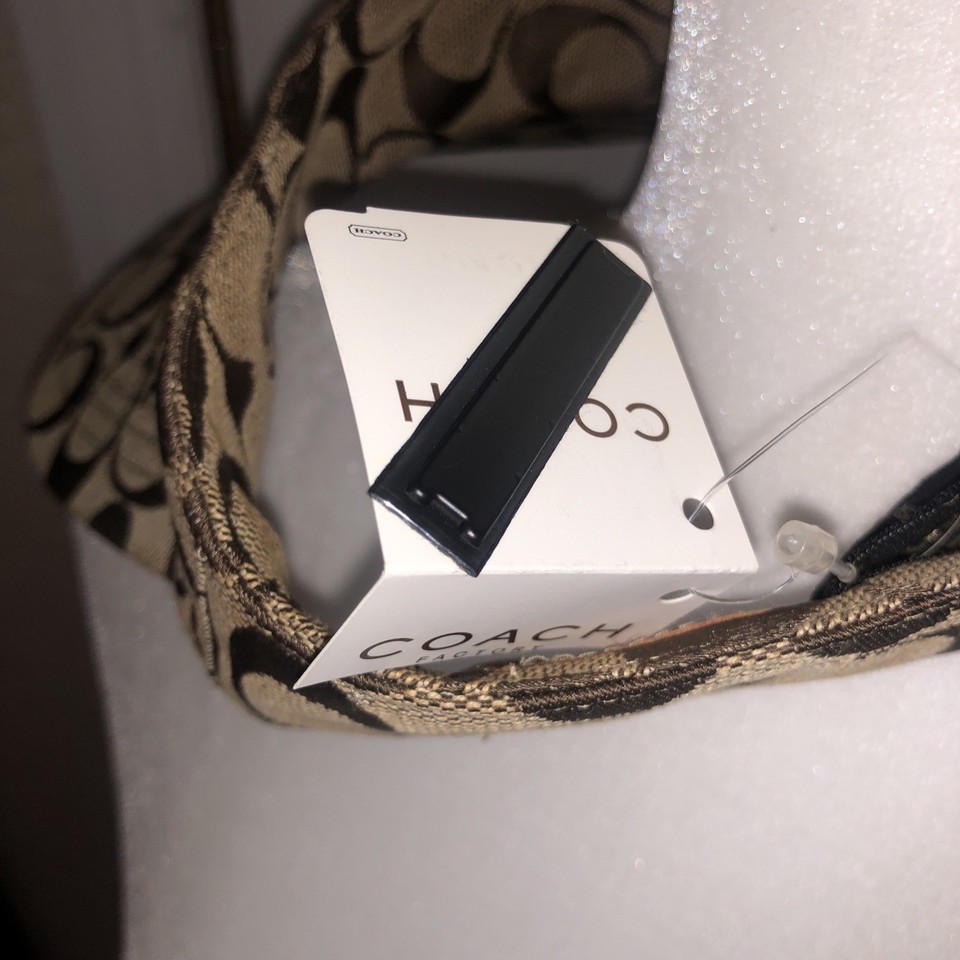 NWT COACH Visor Tennis Golf Hat Cap Signature C Logo Size Small Brown ...