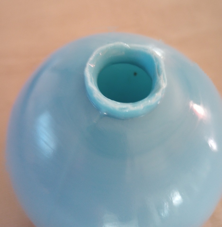 Lightning Rod Glass Globe Round Ball Lawn Ornament Swirl Blue Antique ...