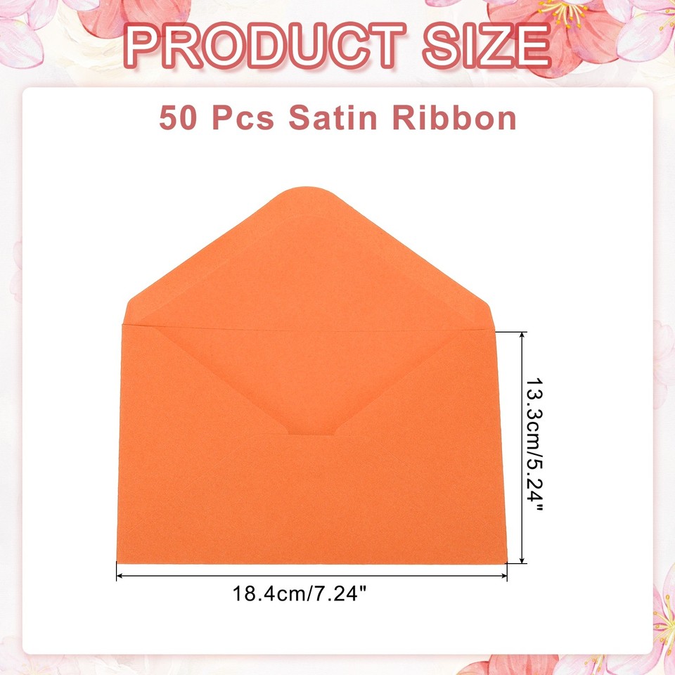 50 Pcs 7x5 Inch Invitation Envelopes V-Flap Greeting Card Orange | eBay