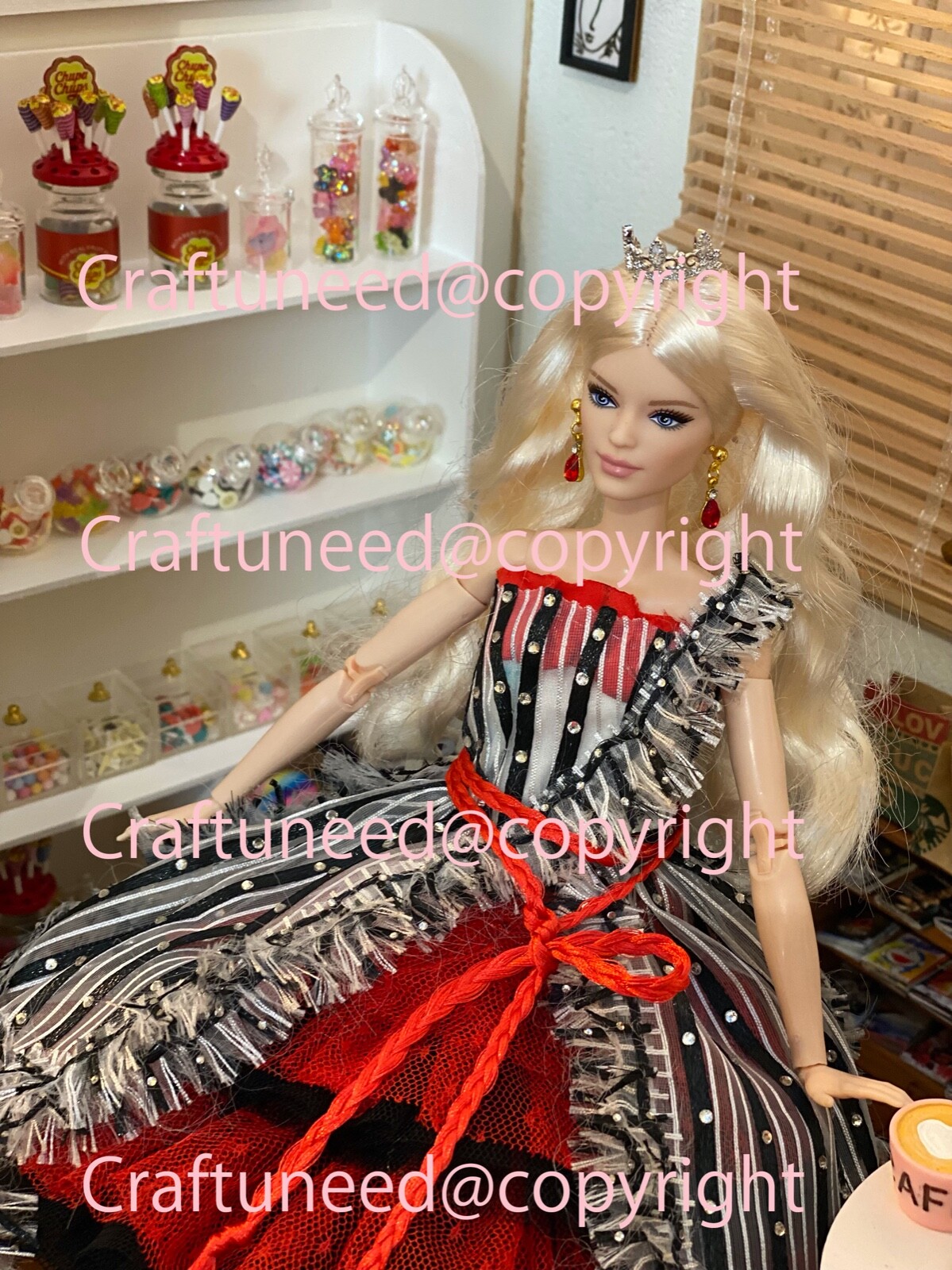 Handmade 1:6 miniature dollhouse mini doll candy shop assorted sweets ...