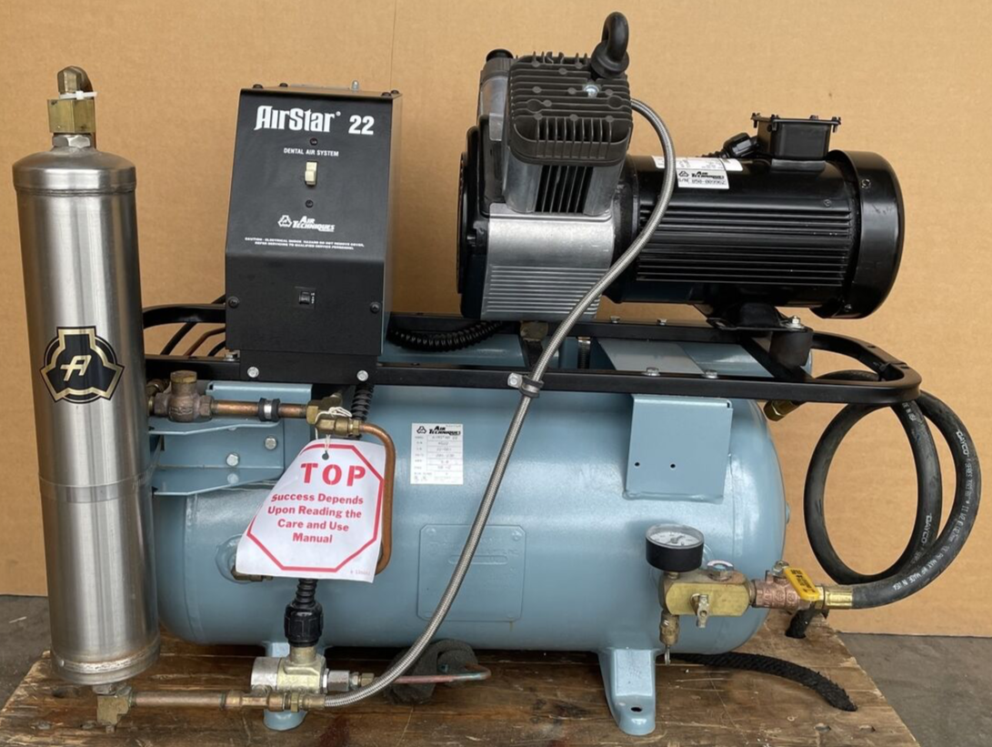 Air Techniques AirStar 22 Dental Oilless Air Compressor 1.5HP 2-3 Users ...