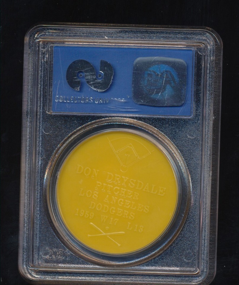 PSA 8 1960 Armour Coin Don Drysdale Space L. and A. Version Yellow | eBay