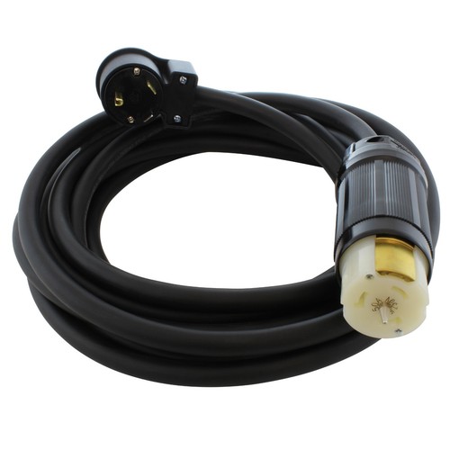 75ft Temporary Power RV 30A TT-30P Plug to CS6364 50A Female Rubber ...