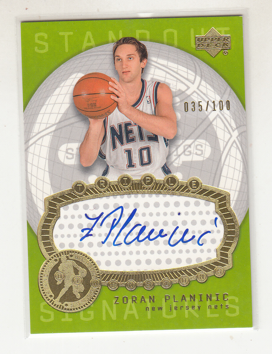 ZORAN PLANINIC 2003-04 Upper Deck Triple Dimensions Standout Signatures ...