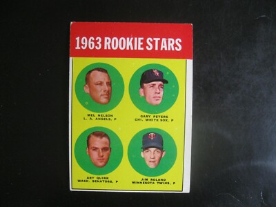 1963 Topps high # 522 Gary Peters Jim Roland Mel Nelson Art Quirk ...