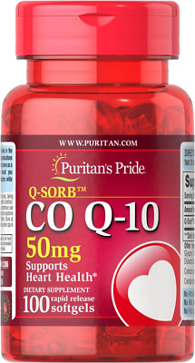Q-Sorb CoQ10 50mg, Contributes to Heart Wellness,100 Softgels by ...