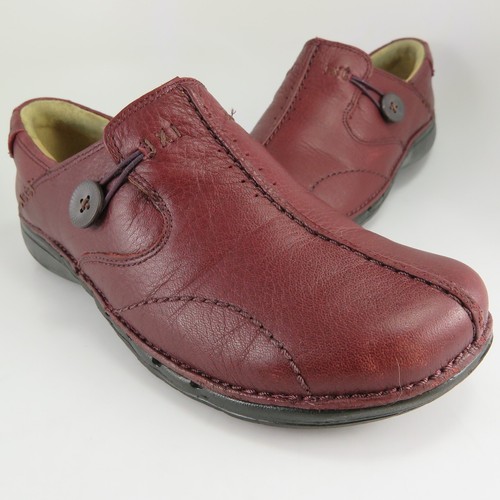 Clarks Unstructured Un.Loop Moccasins Womens Size 7.5W Red Wine Leather ...