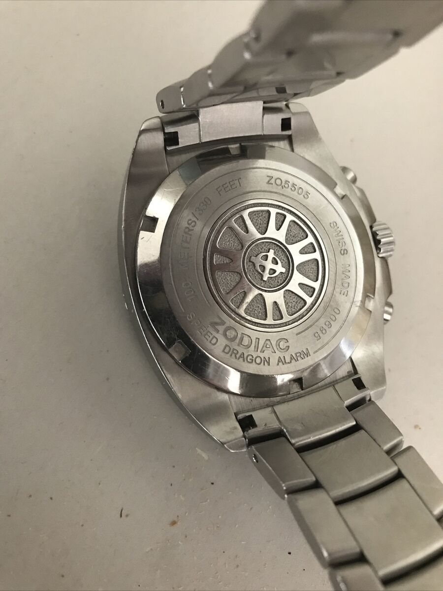 Zodiac 1882 Speed Dragon Alarm Chronograph Watch With New Zodiac 1882 Speed Dragon Alarm Chronograph Watch With New