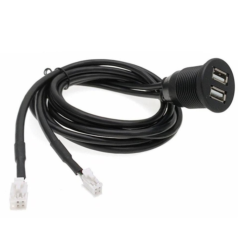 Car Dash Flush Mount Two USB Port Panel Auto Boat GPS 4IN 6PIN Cable ...