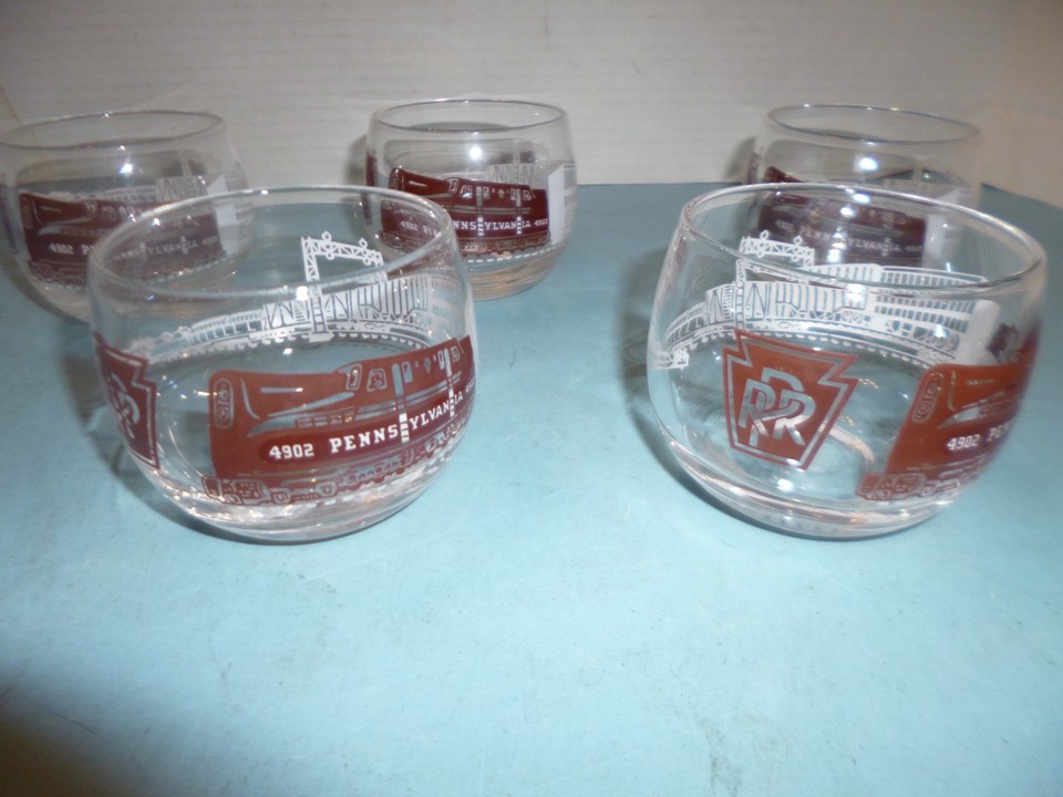 5 PENNSYLVANIA RAILROAD GLASSES | eBay