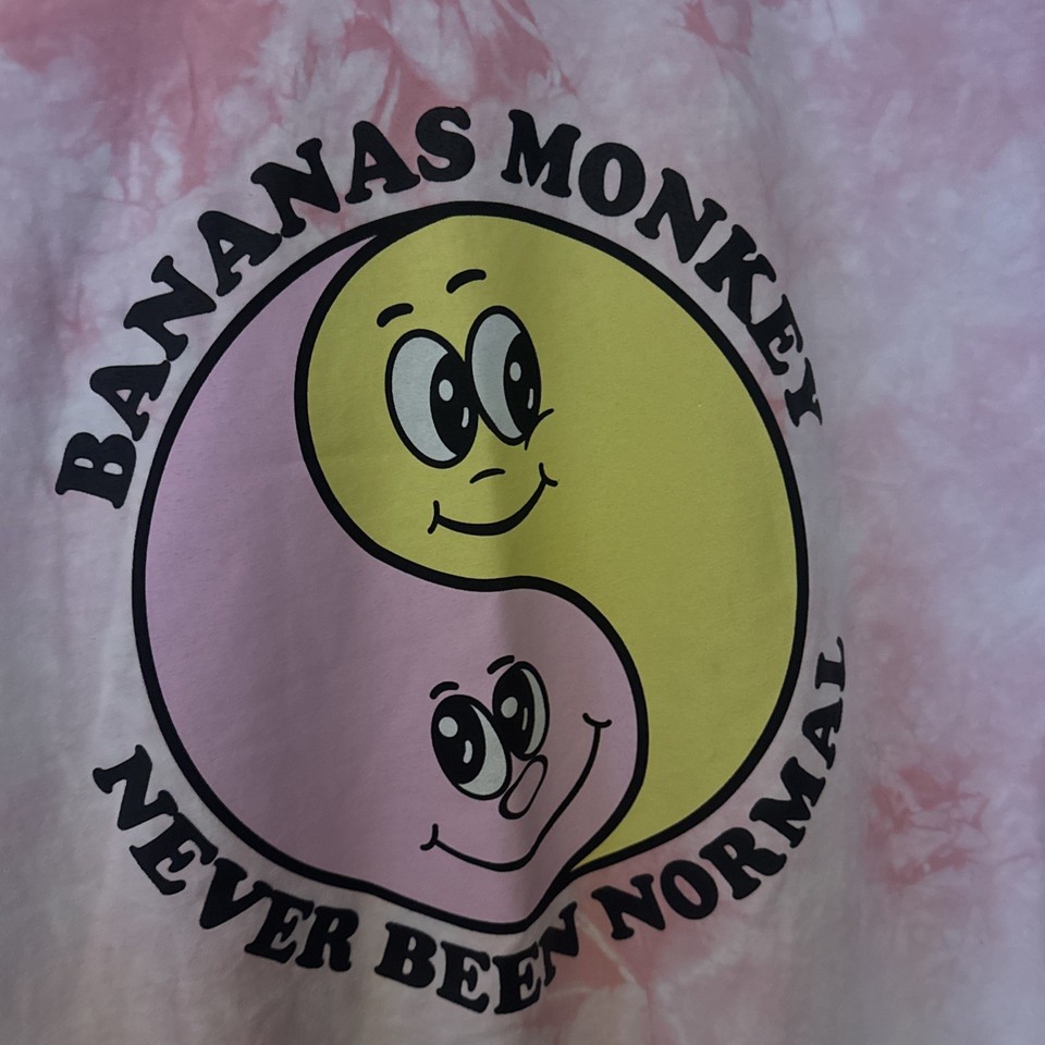 Bananas Monkey Tye Dye Pink Tee Shirt Women's Size Medium | eBay