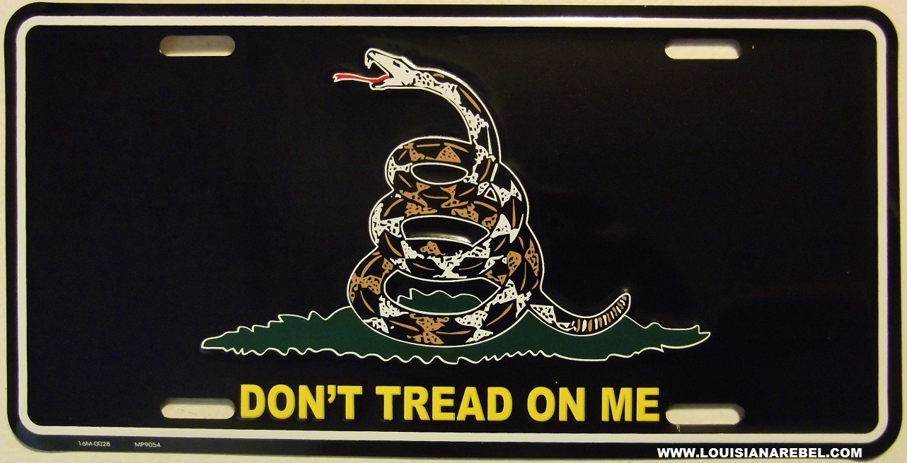 BLACK GADSDEN DONT TREAD ON ME LICENSE PLATE - MADE IN USA - PATRIOT ...