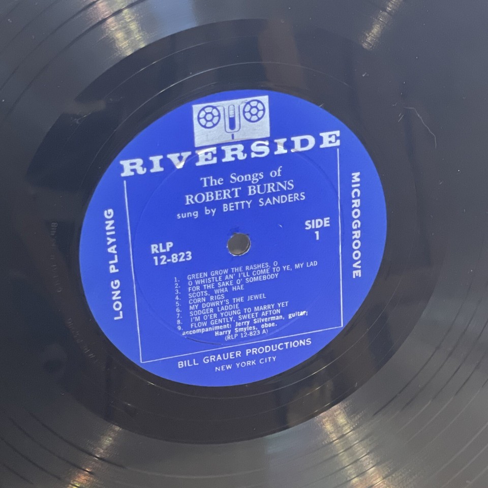 Songs Of Robert Burns Sung By Betty Sanders (Vinyl, 1957) Riverside RLP ...