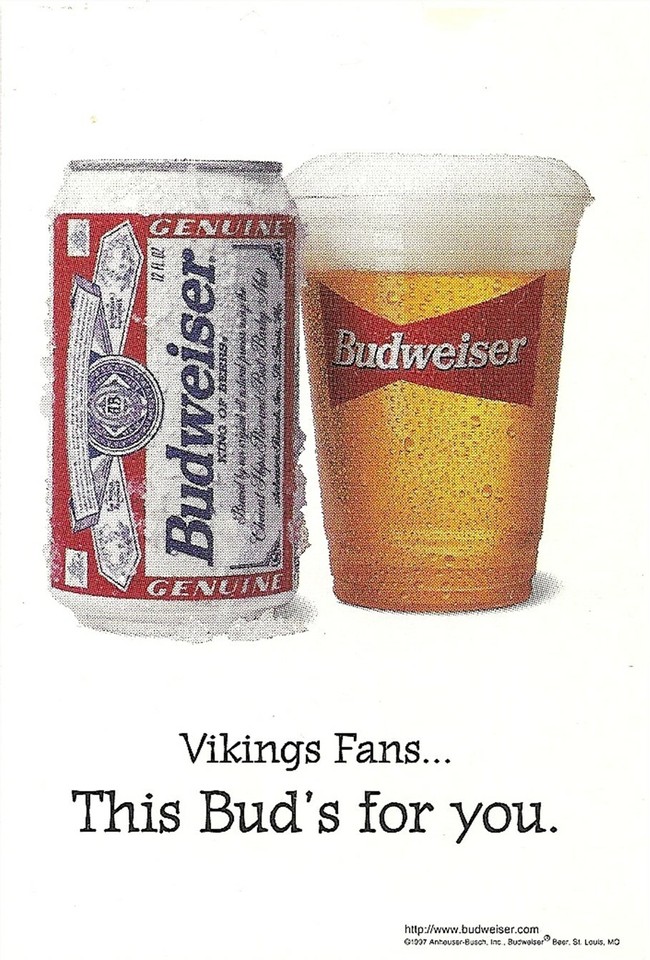 1998 Minnesota Vikings NFL Football Pocket Schedule- Budweiser Beer | eBay