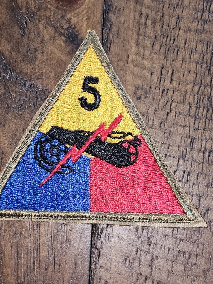 WWII US Army 5th Armor Division Cut Edge Patch L@@K!!! | eBay
