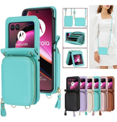 Wallet Card Leather Holder Case Strap For Motorola Razr+2025 2024 60/50 ...