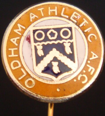 OLDHAM ATHLETIC FC Vintage club crest type badge Stick pin In gilt 16mm ...