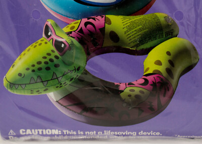 Aqua Leisure Alligator Wacky Animal Split Ring Inflatable Swimming ...