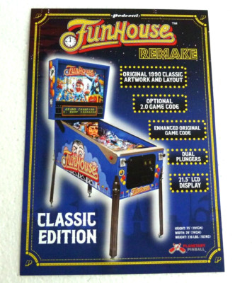 Funhouse remake Classic Edition Pinball FLYER Original Pedretti ...