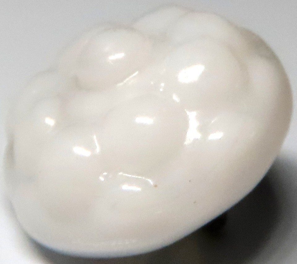 SWEET ANTIQUE 1830'S-1850'S MILKY OPAL CLAMBROTH GLASS CHARM STRING ...