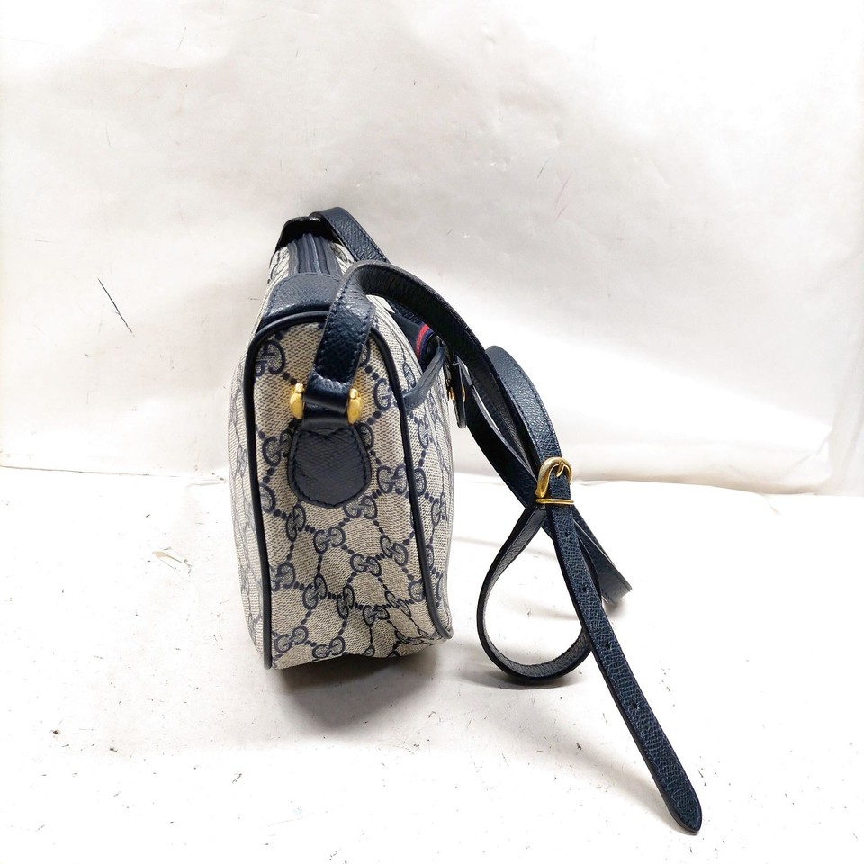 Gucci Shoulder Bag Sherry Line Navy Blue PVC 2655432 | eBay