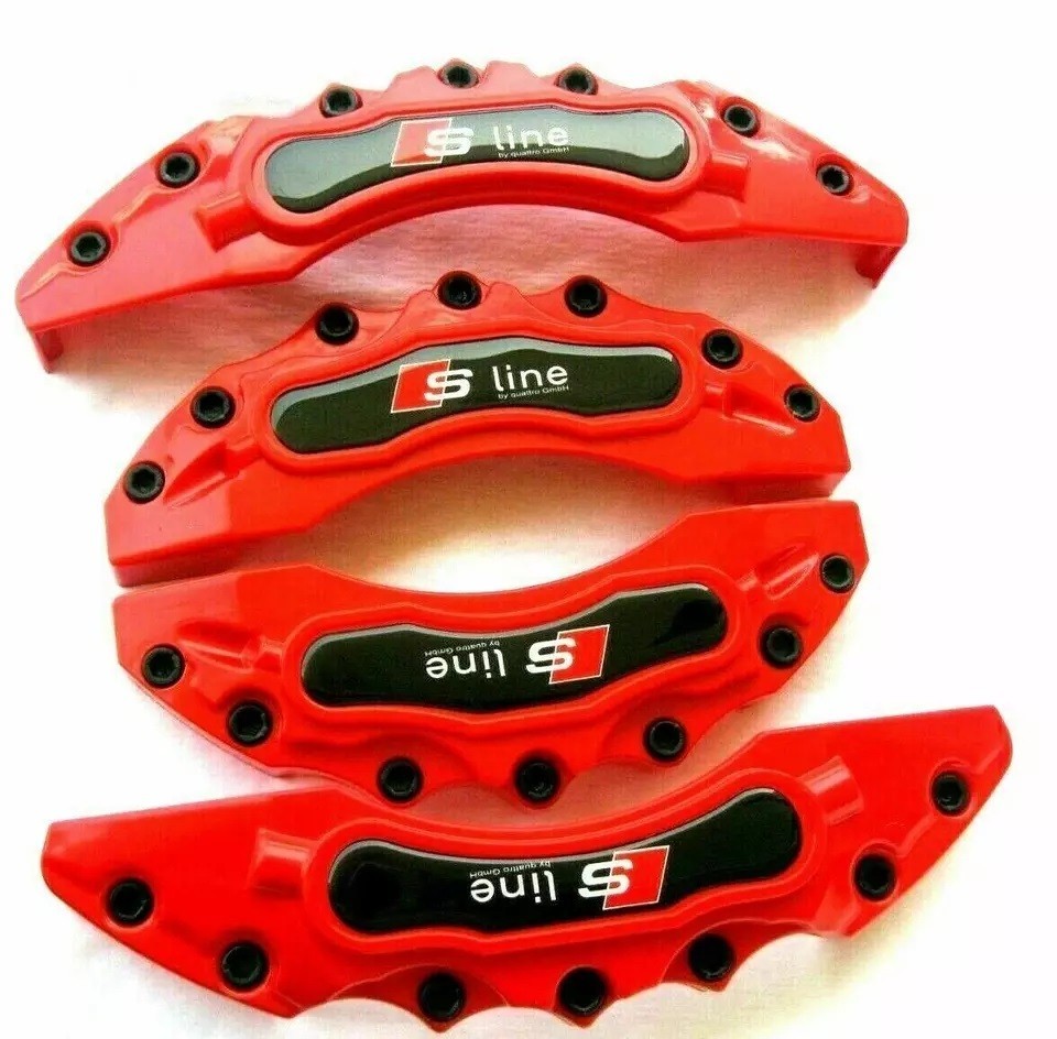 4x S RED Disc Brake Caliper Covers for Audi A1 A2 A3 A4 A5 A6 A7 A8 Q3 ...