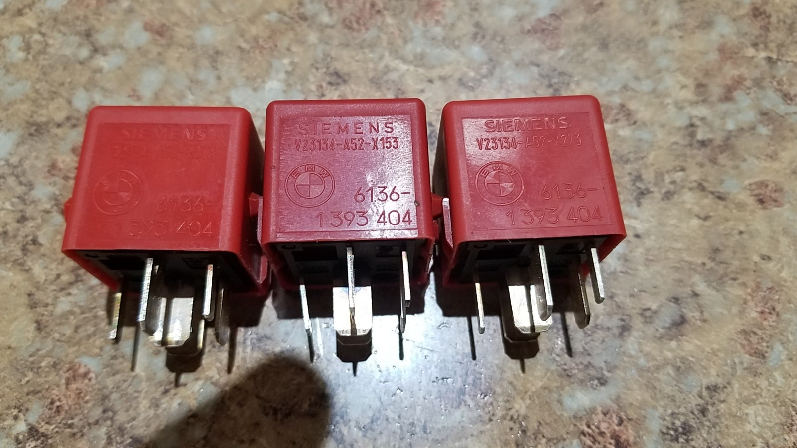 (Lot of 3) BMW ATE Siemens Red ABS Relay 61.36-1393404 1 YEAR WARRANTY ...